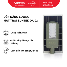 Bộ đèn đường năng lượng mặt trời công suất 200W. Model DA-02, hiệu: SUNTEK