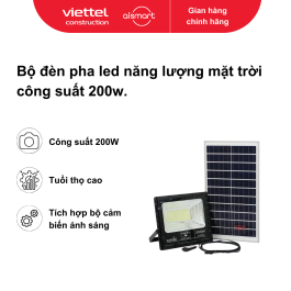 Bộ đèn pha led năng lượng mặt trời công suất 200w