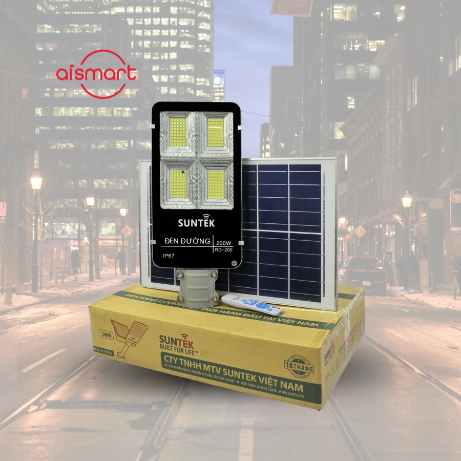 Bộ đèn đường năng lượng mặt trời công suất 200w. Model: RD-200, hiệu: Suntek